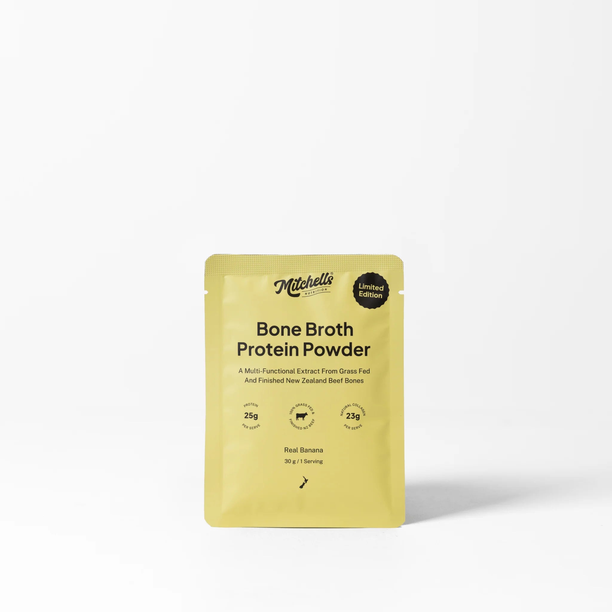 Bone Broth Protein Single Serve Sachet (Banana) – Earth-raised & Wild