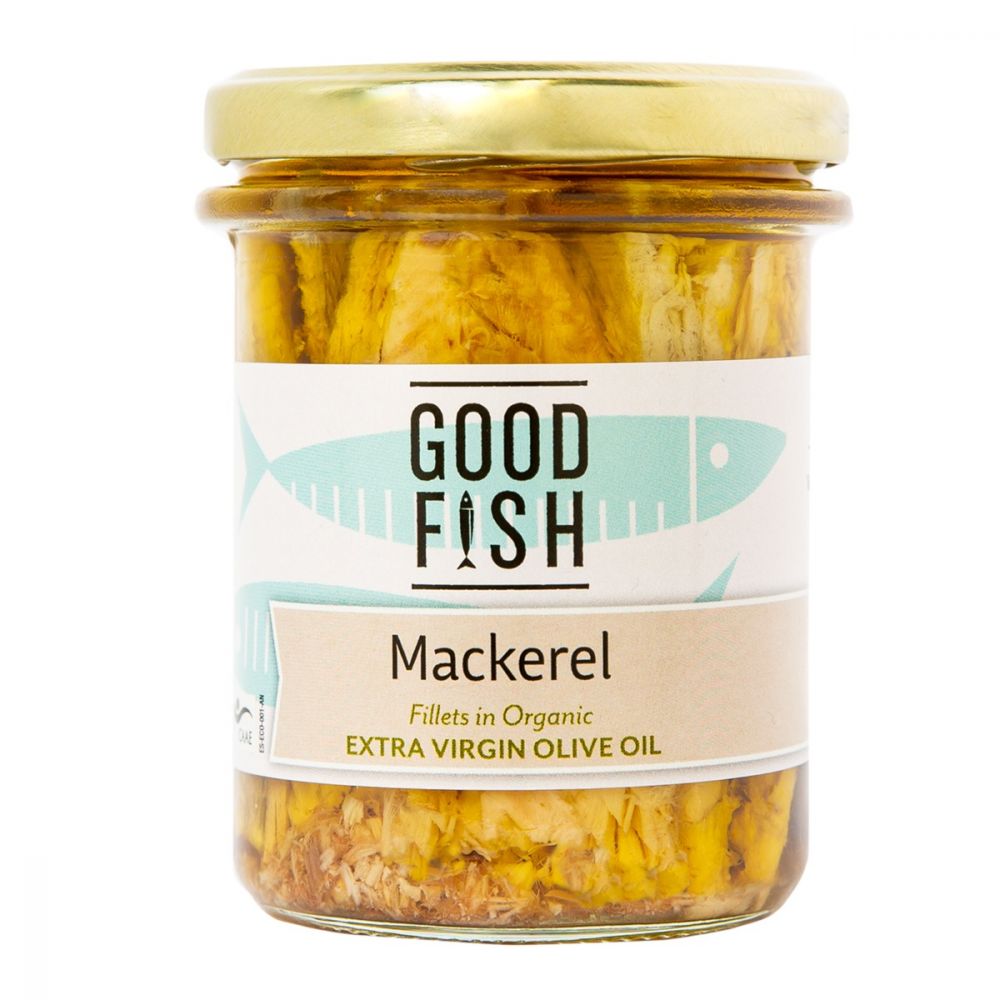Mackerel in Organic Extra Virgin Olive Oil - Jar 195g – Earth-raised & Wild